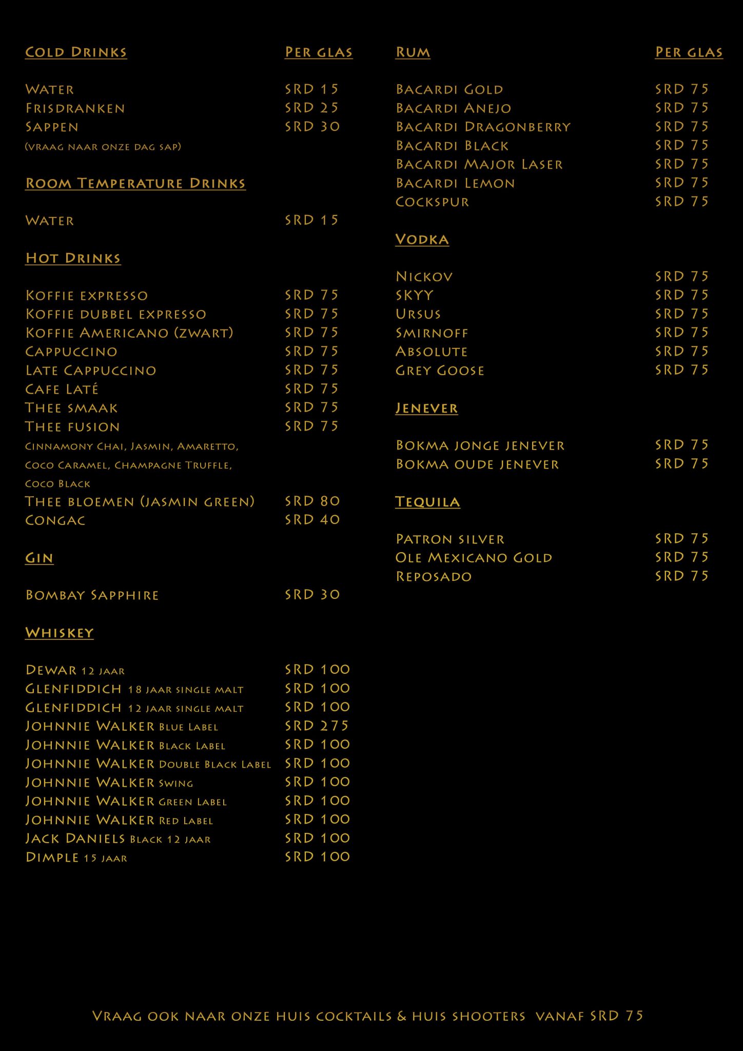 Prijslijsten - The Beauty Bar